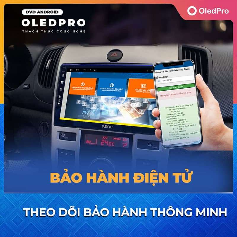 Màn hình android ô tô OledPro A3 New (Ram 2/Rom 32/Chip 8×1.5Ghz)